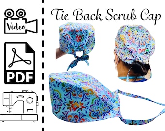 EASY Unisex Tie Back Scrub Cap Sewing Tutorial Sew Pattern Easy DIY ...