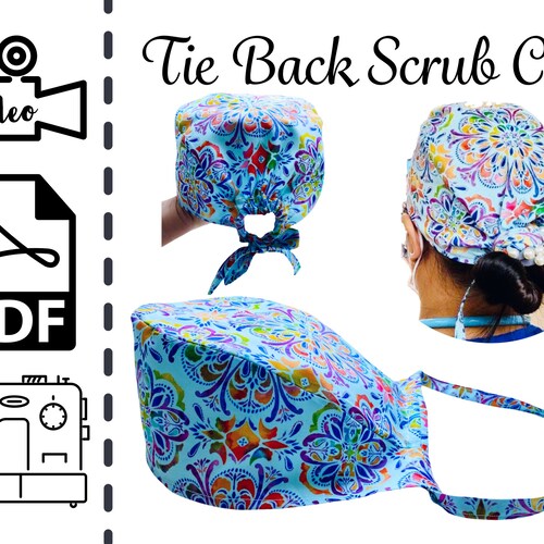 EASY Unisex Tie Back Scrub Cap Sewing Tutorial Sew Pattern - Etsy