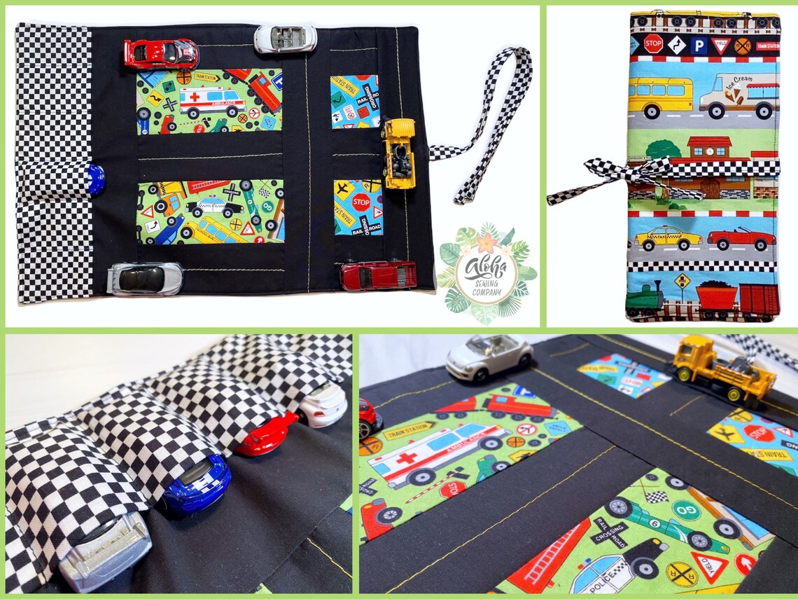 Travel Roll up Toy Car Mat Sewing Pattern & VIDEO Tutorial - Etsy