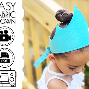 Royalty Fabric Crown Sewing Pattern & VIDEO Tutorial | Printable PDF ...