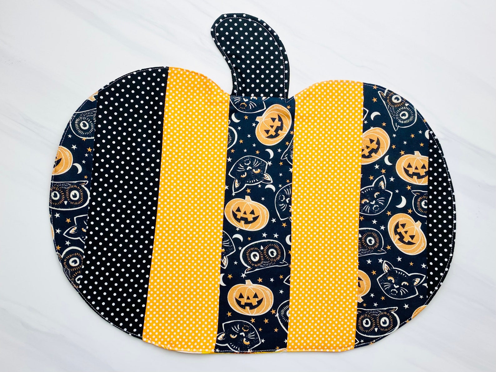 Reversible Pumpkin Place Mat Sewing Tutorial Placemat | Etsy