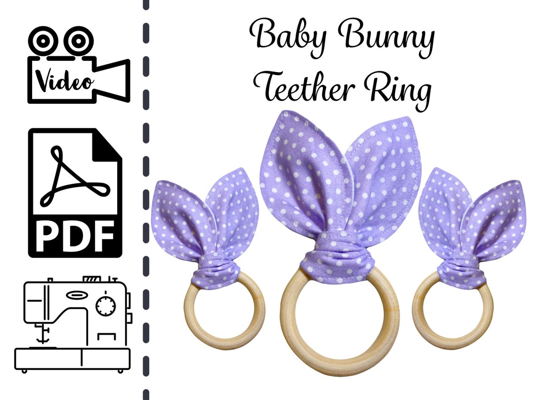 Baby Bunny Teether Ring Toy Sewing Pattern & Tutorial | Newborn | Easy ...