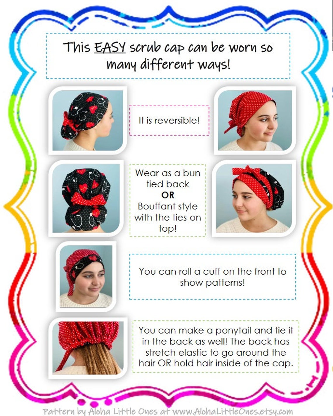 Learn to Sew a Bouffant Scrub Cap - Chemo - Nurse Hat - Surgical ...
