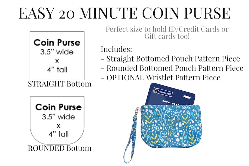 Credit Card and ID Coin Purse Sewing Pattern & VIDEO Tutorial ...