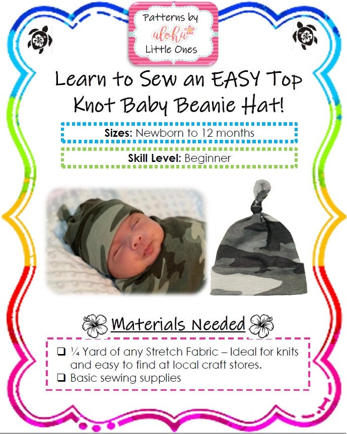 Two EASY Beginners Baby Beanie Hat Sewing Tutorial DIY How - Etsy