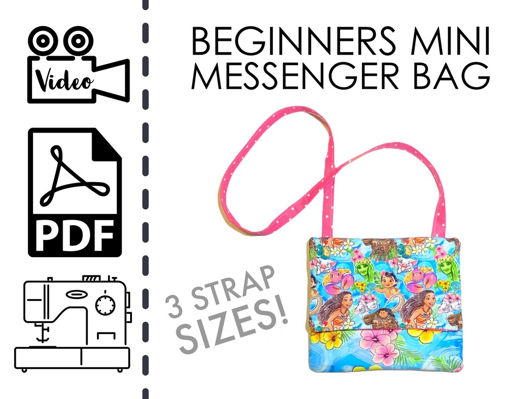 Mini Messenger Bag Purse Sewing Pattern & Tutorial | Sew | Pattern ...