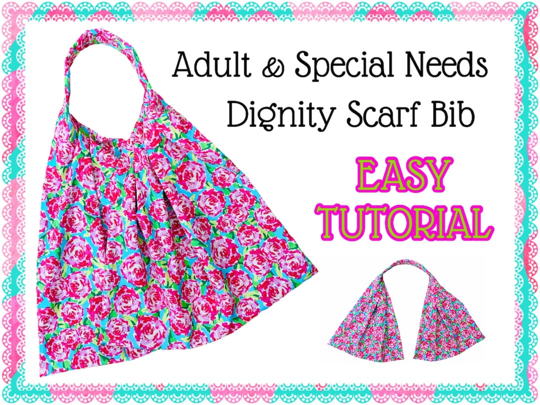 EASY Beginners Adult Bib Pattern Special Needs DIY Tutorial How to Sewing Instructions PDF Autism Autistic Elderly Scarf Etsy UK