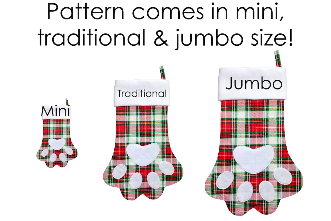 Animal Paw Stocking Sewing Pattern & Tutorial Christmas - Etsy