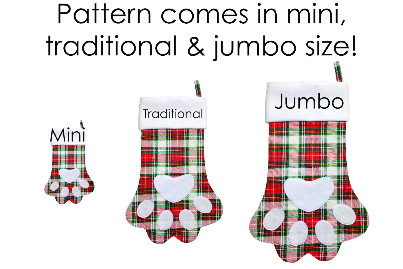 Animal Paw Stocking Sewing Pattern & Tutorial Christmas - Etsy