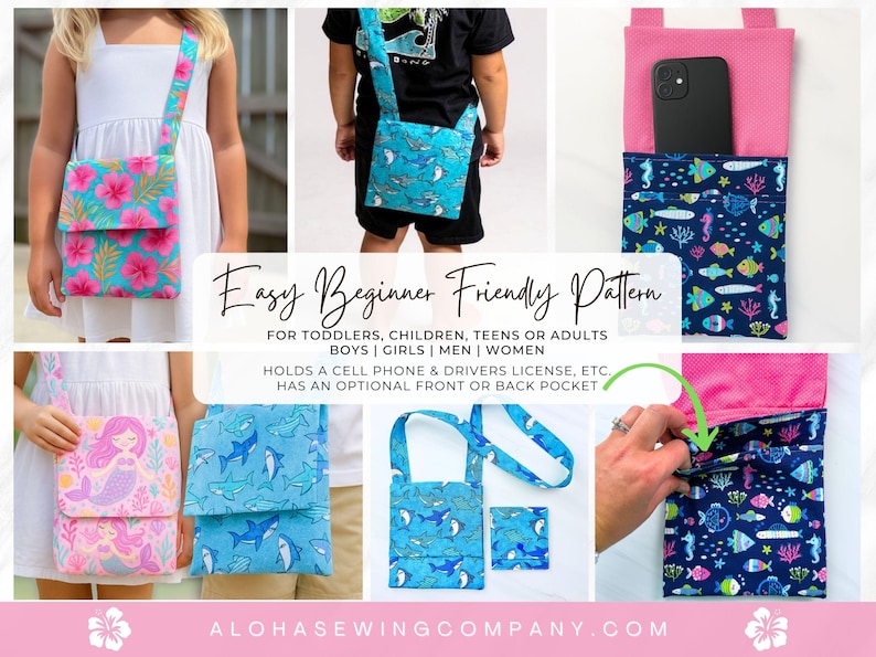 Beginners Messenger Bag + Cell Phone Purse Sewing Pattern & VIDEO ...