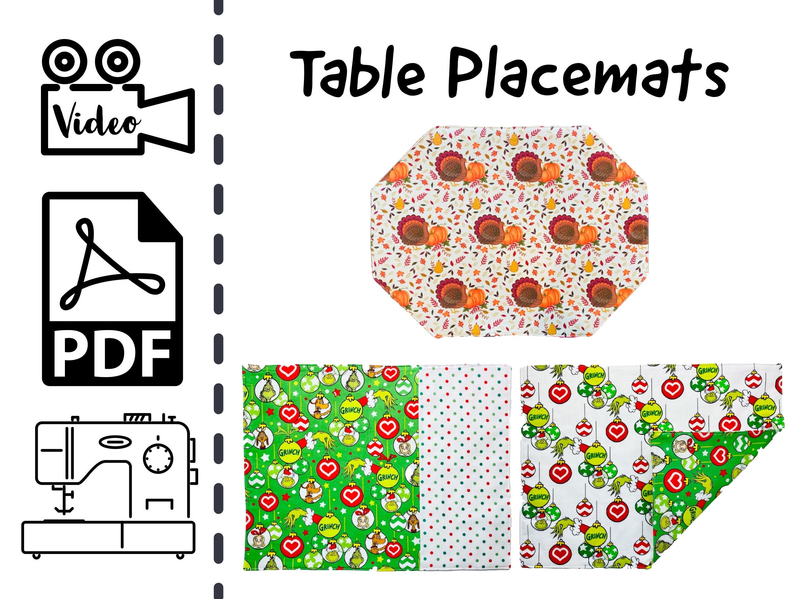 NEW Beginners Easy Reversible Place Mat Sewing Tutorial - Etsy