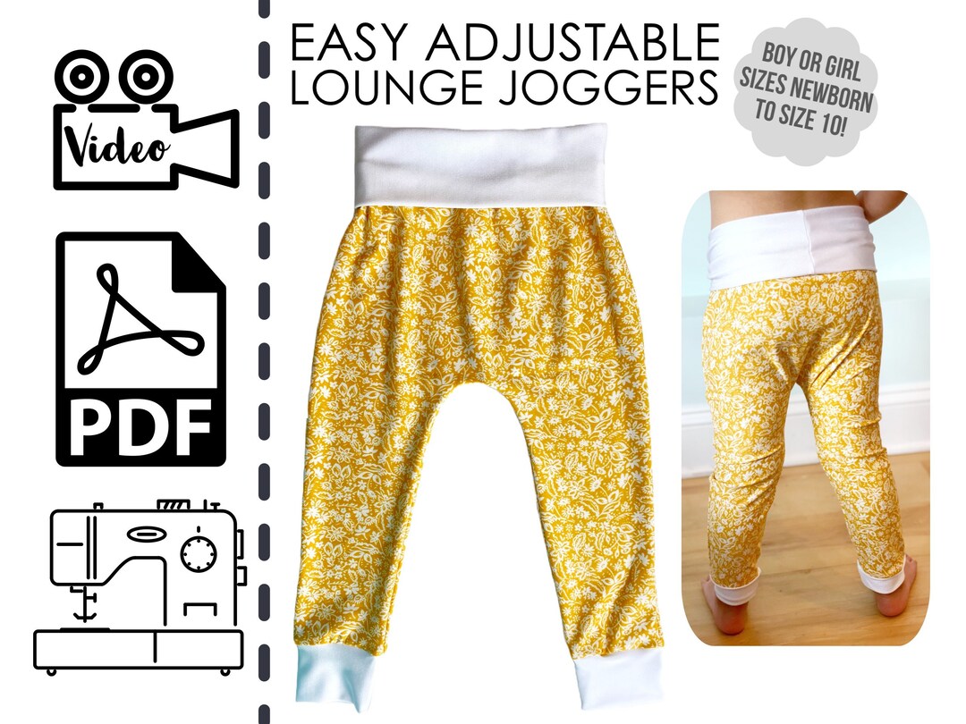 EASY Beginners Lounge Jogger Pants Sewing Pattern & Video Tutorial ...