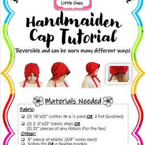 Learn to Sew Handsmaid Handmaiden Cap - Women’s - DIY - PDF - Quick ...
