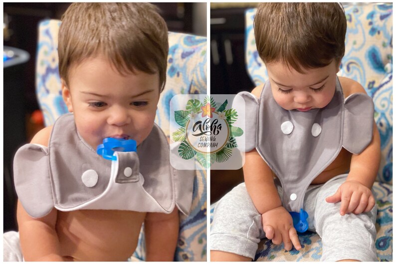 Elephant Newborn Baby and Toddler Bib Sewing Pattern & Tutorial | Easy ...