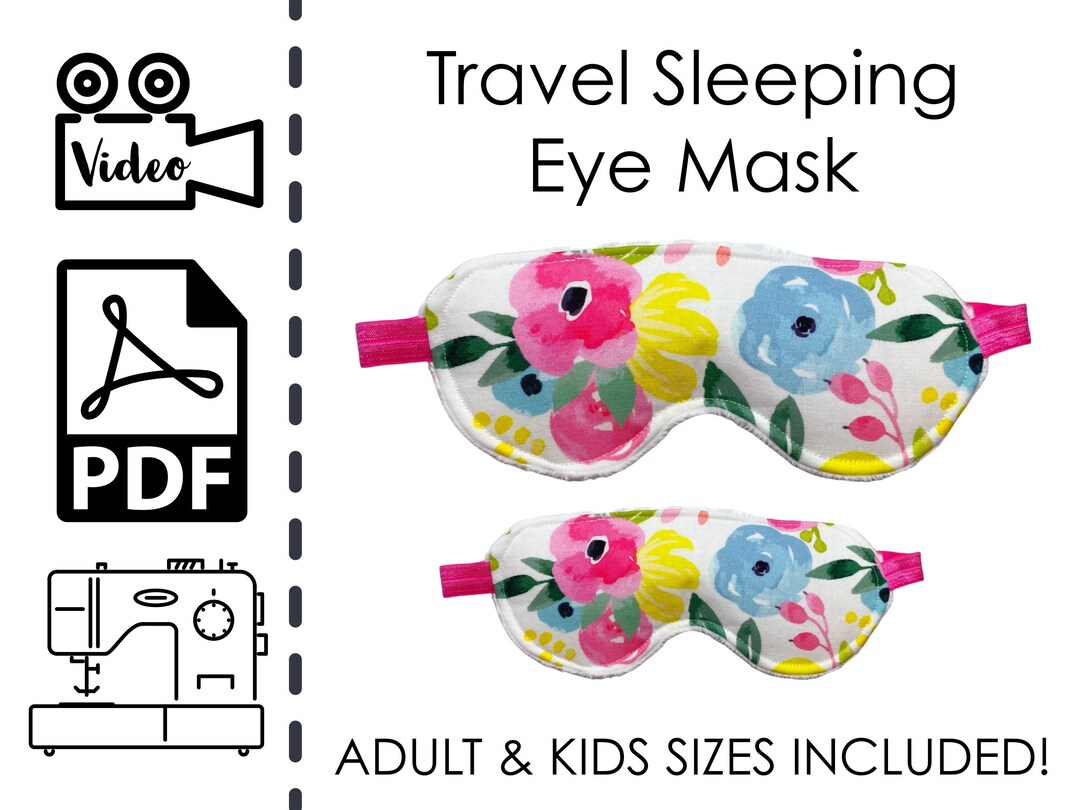 Sleeping Eye Mask Sewing Pattern & VIDEO Tutorial | Printable PDF ...