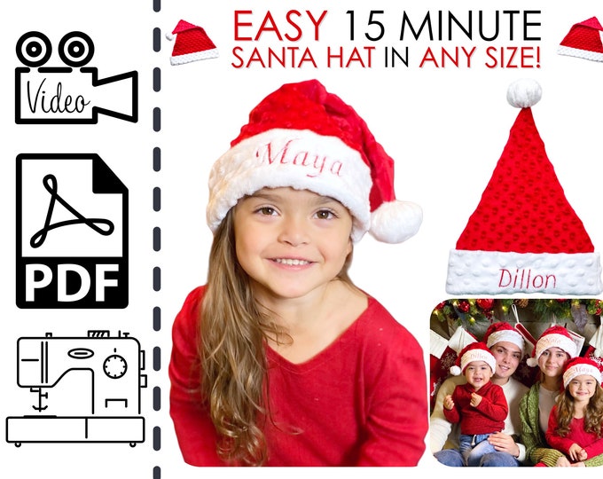 Burgundy Red Santa Claus Hat, Adult Size Santa Hat, Christmas Holiday ...