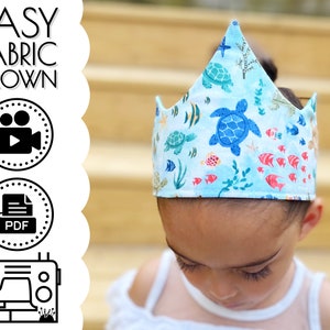 Royalty Fabric Crown Sewing Pattern & VIDEO Tutorial | Printable PDF ...