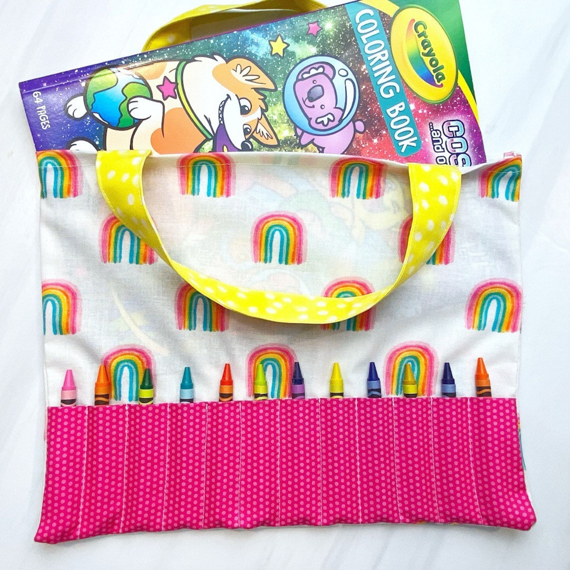Beginners Crayon and Coloring Book Tote Bag Sewing Pattern & VIDEO ...
