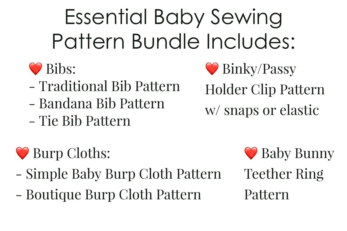 Essential Baby Sewing Patterns & Tutorials Bundle Printable - Etsy
