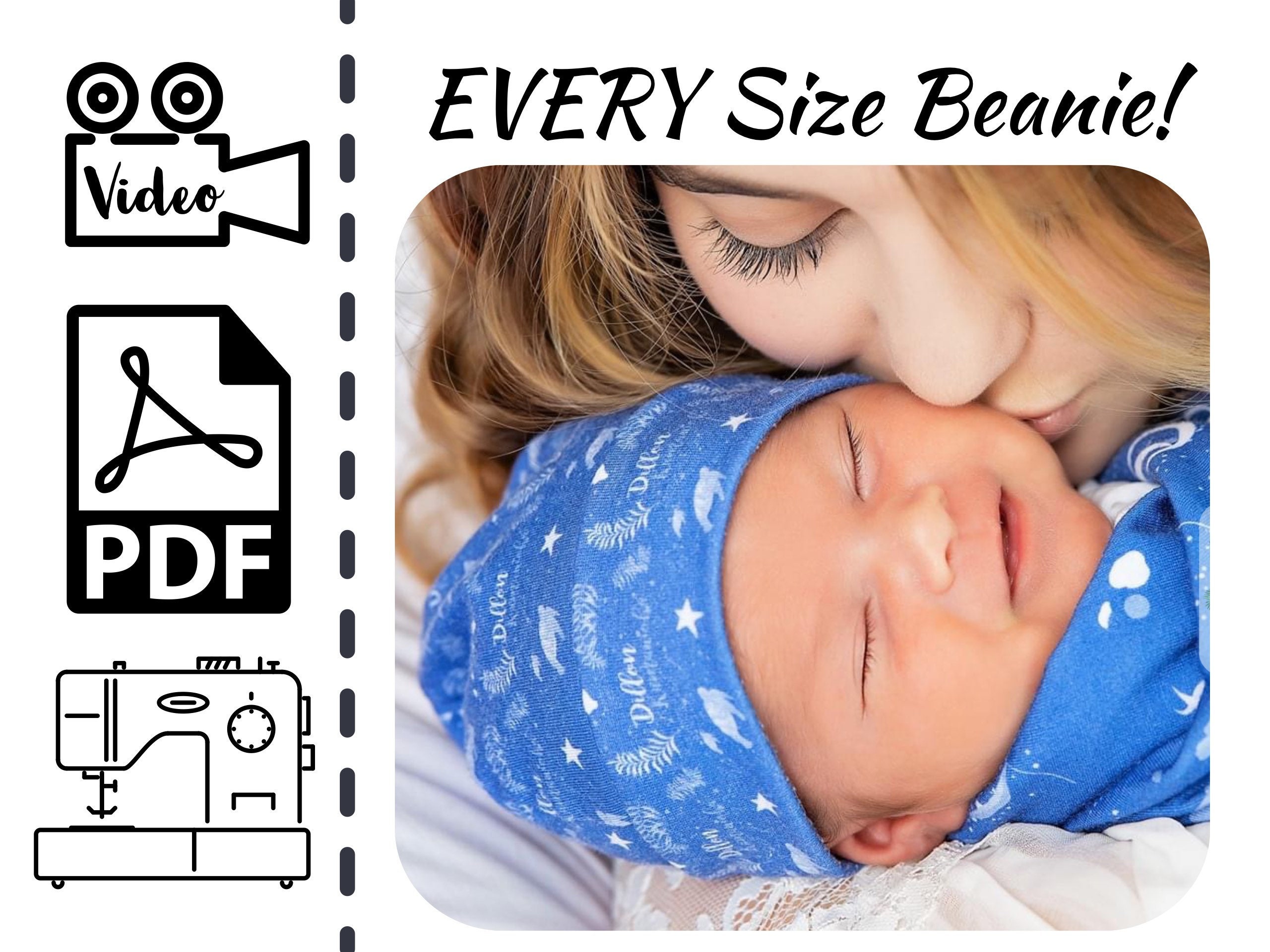 EASY Baby Beanie Hat Beginners Sewing Tutorial | DIY | How to Sew a Cap ...