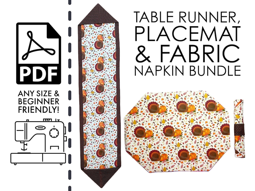Table Decor BUNDLE Sewing Pattern & Tutorial | Printable PDF | Easy DIY ...