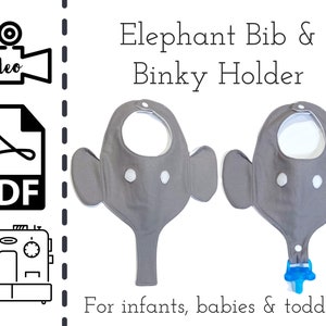 Elephant Newborn Baby and Toddler Bib Sewing Pattern & Tutorial | Easy ...