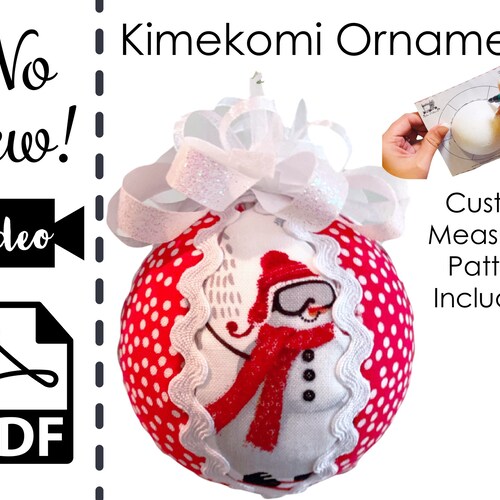 EASY No Sew Ornament Tutorial Kimekomi Sew Pattern - Etsy