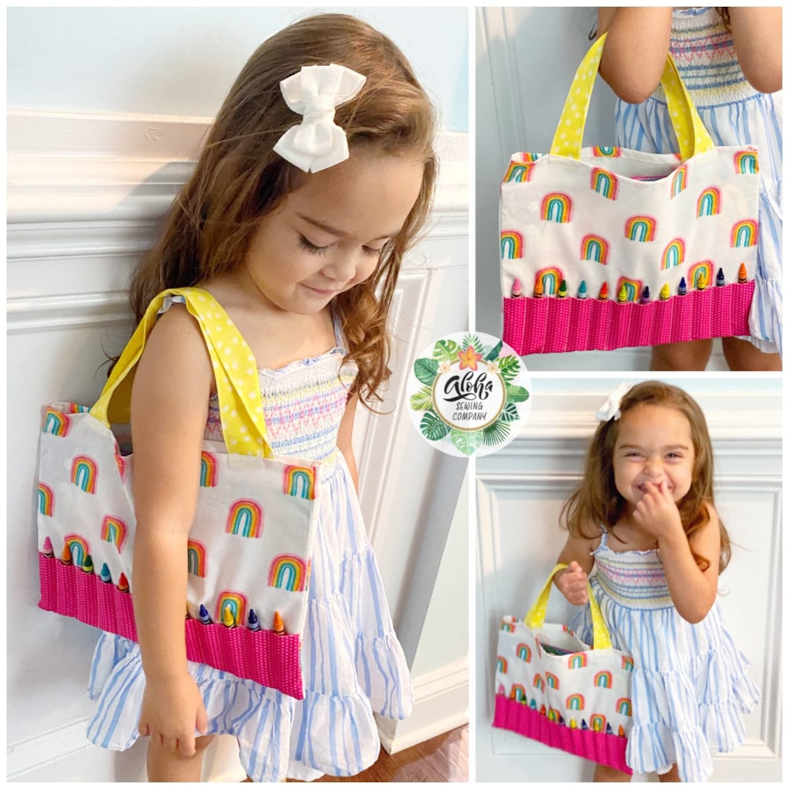 Beginners Crayon and Coloring Book Tote Bag Sewing Pattern & - Etsy