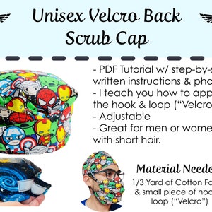 Unisex Scrub Caps & Mask Bundle Sewing Patterns With PDF or VIDEO ...