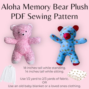 Memory Teddy Bear Keepsake Plush Sewing Pattern & VIDEO Tutorial ...