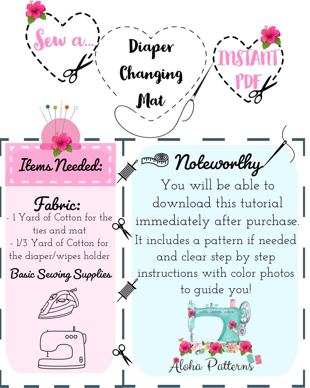 Diaper Changing Pad Sewing Tutorial | Sew | Pattern | Easy DIY | Baby ...