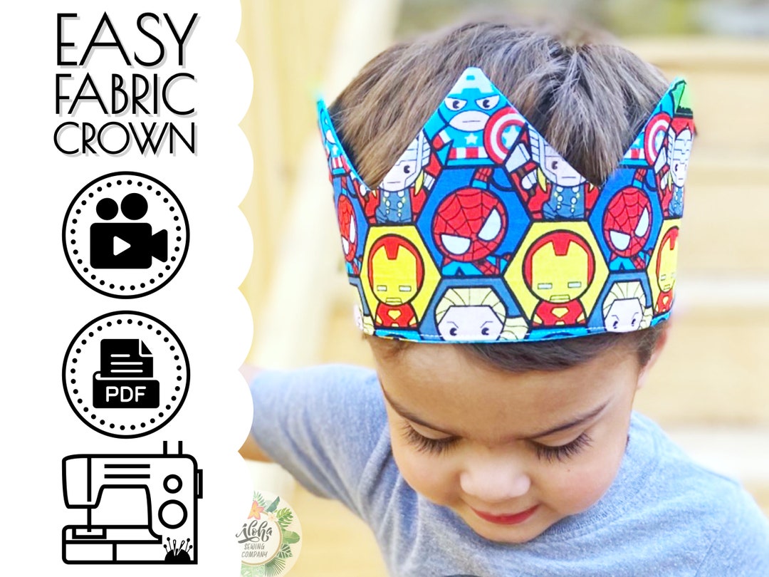 King Fabric Crown Sewing Pattern & VIDEO Tutorial | Printable PDF ...