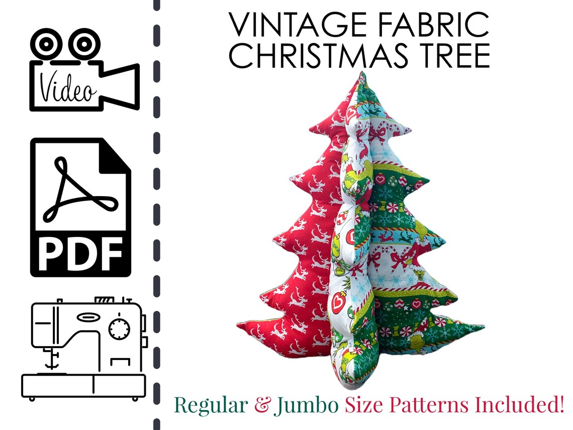 Plush Fabric Christmas Tree Sewing Pattern & VIDEO Tutorial - Etsy