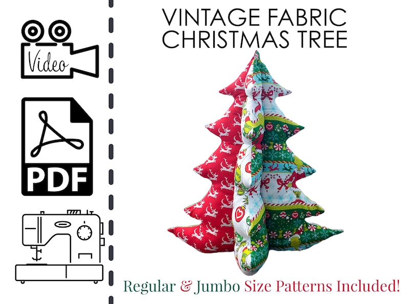 Plush Fabric Christmas Tree Sewing Pattern & VIDEO Tutorial - Etsy