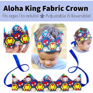 King Fabric Crown Sewing Pattern & VIDEO Tutorial | Printable PDF ...