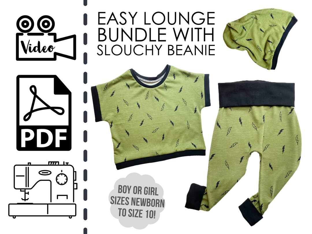 Lounge Sewing Pattern Bundle & VIDEO Tutorials | Printable PDF | Easy ...