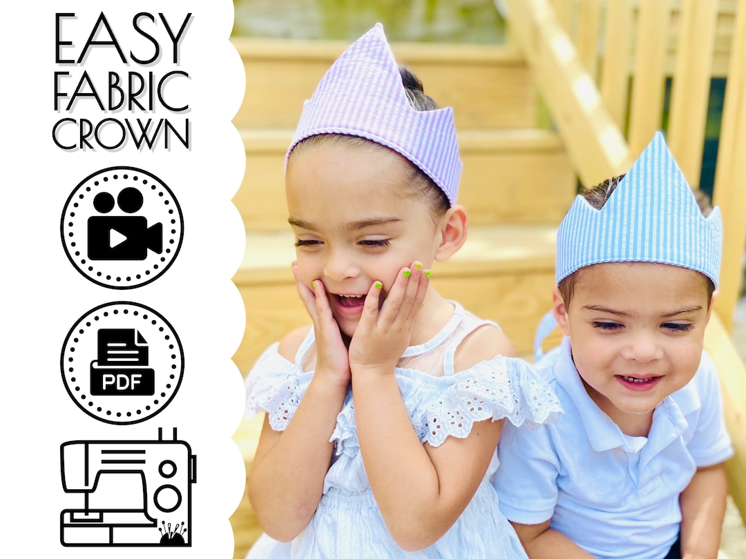 EASY Fabric Birthday Crown Sewing Pattern & Video Tutorial | Printable ...