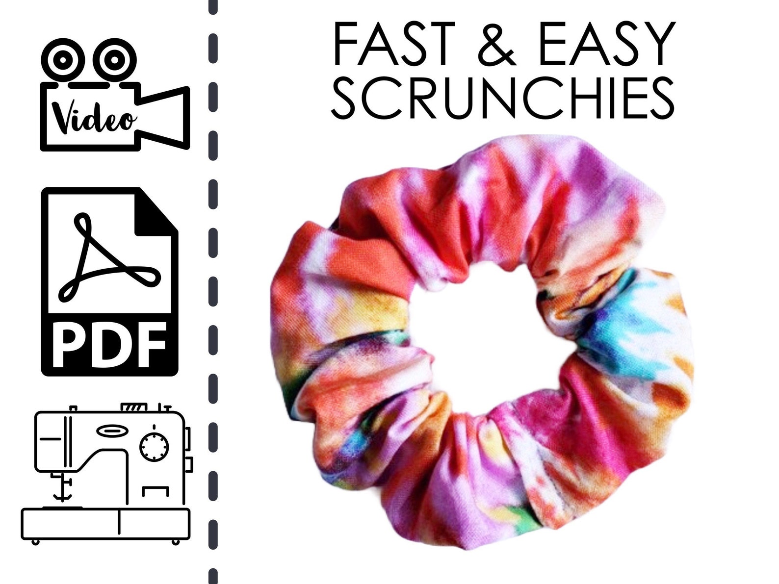 EASY Beginners Sewing a Scrunchie Project Pattern How to - Etsy