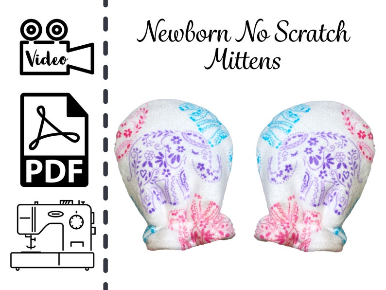 Baby No Scratch Mittens Sewing Pattern & Tutorial Newborn - Etsy