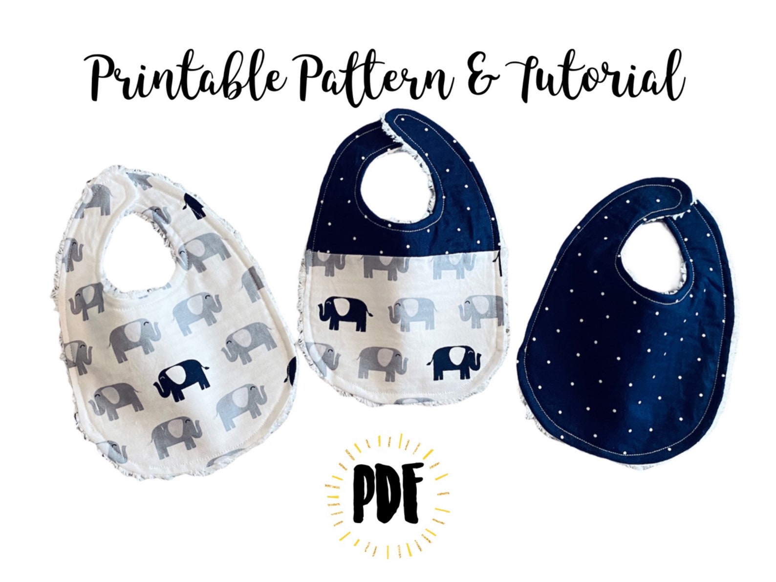 Learn to Sew an EASY Baby Bib DIY Tutorial How to - Etsy