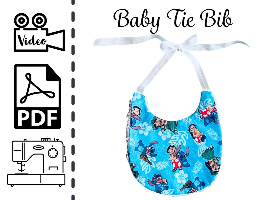 Baby and Toddler Tie Bib Sewing Pattern & VIDEO Tutorial | Printable ...