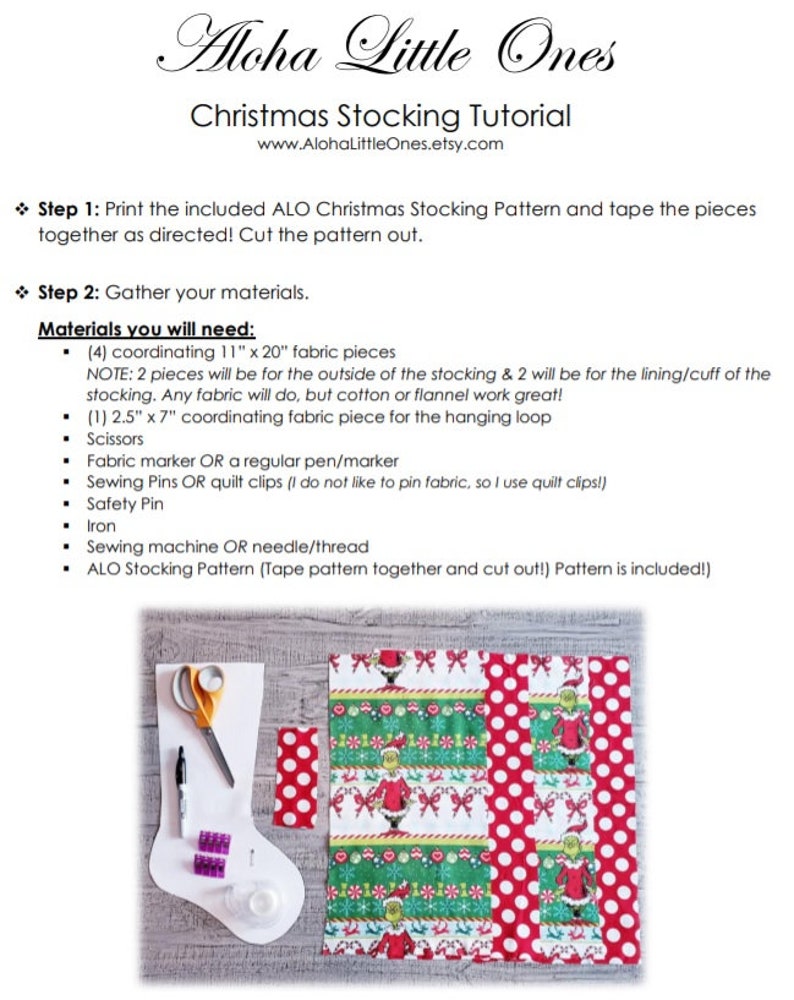 EASY Beginner Christmas Stocking Sewing Pattern and Tutorial - Etsy