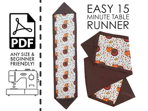 EASY 15 Minute Table Runner Sewing Tutorial Sew Pattern - Etsy