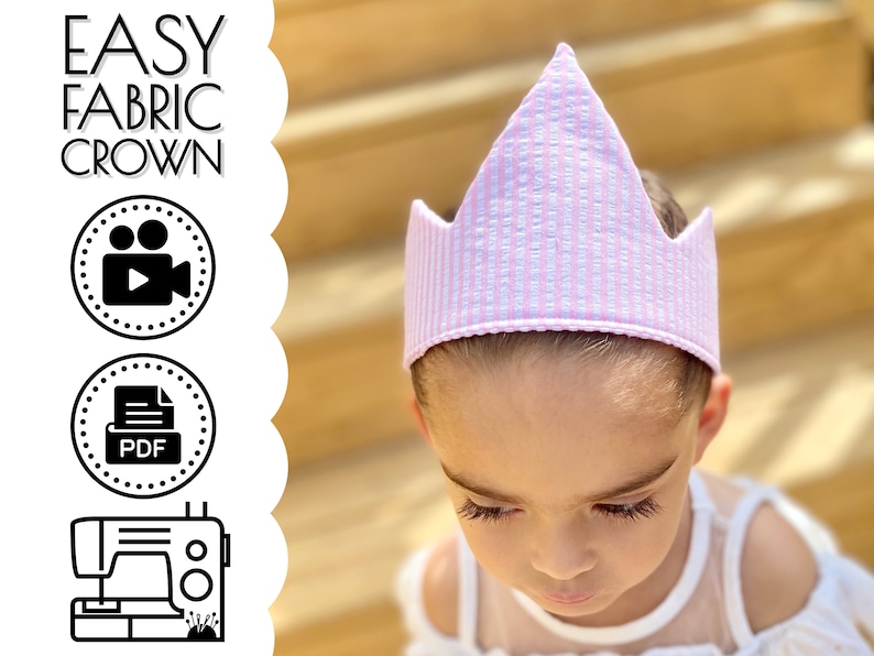 Traditional Fabric Crown Sewing Pattern & VIDEO Tutorial - Etsy