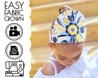 King Fabric Crown Sewing Pattern & VIDEO Tutorial Printable PDF Easy ...