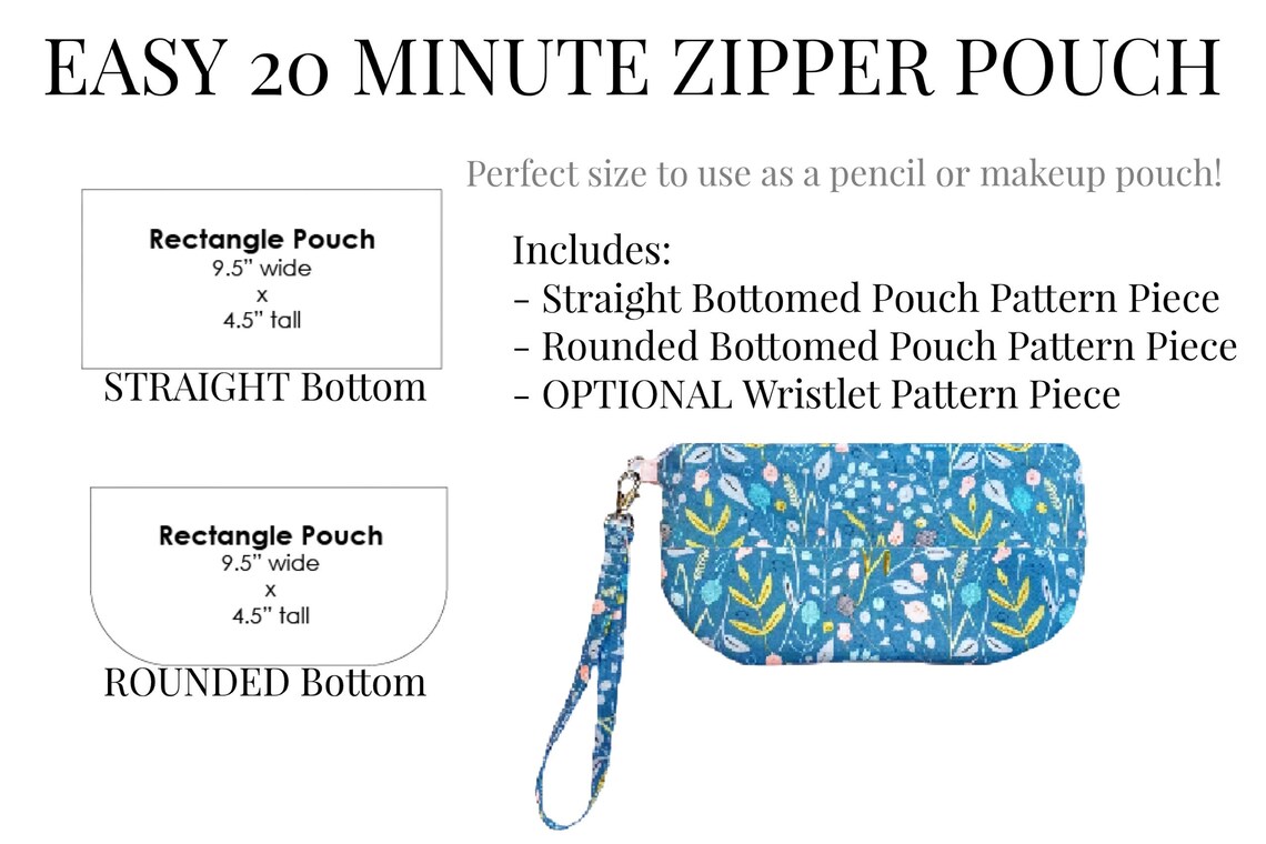 Beginners Zipper Clutch Pouch Sewing Pattern & VIDEO Tutorial - Etsy