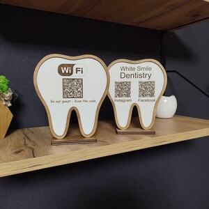 Tooth QR Code Sign: Custom Social Media Display for Dentist Office - Etsy