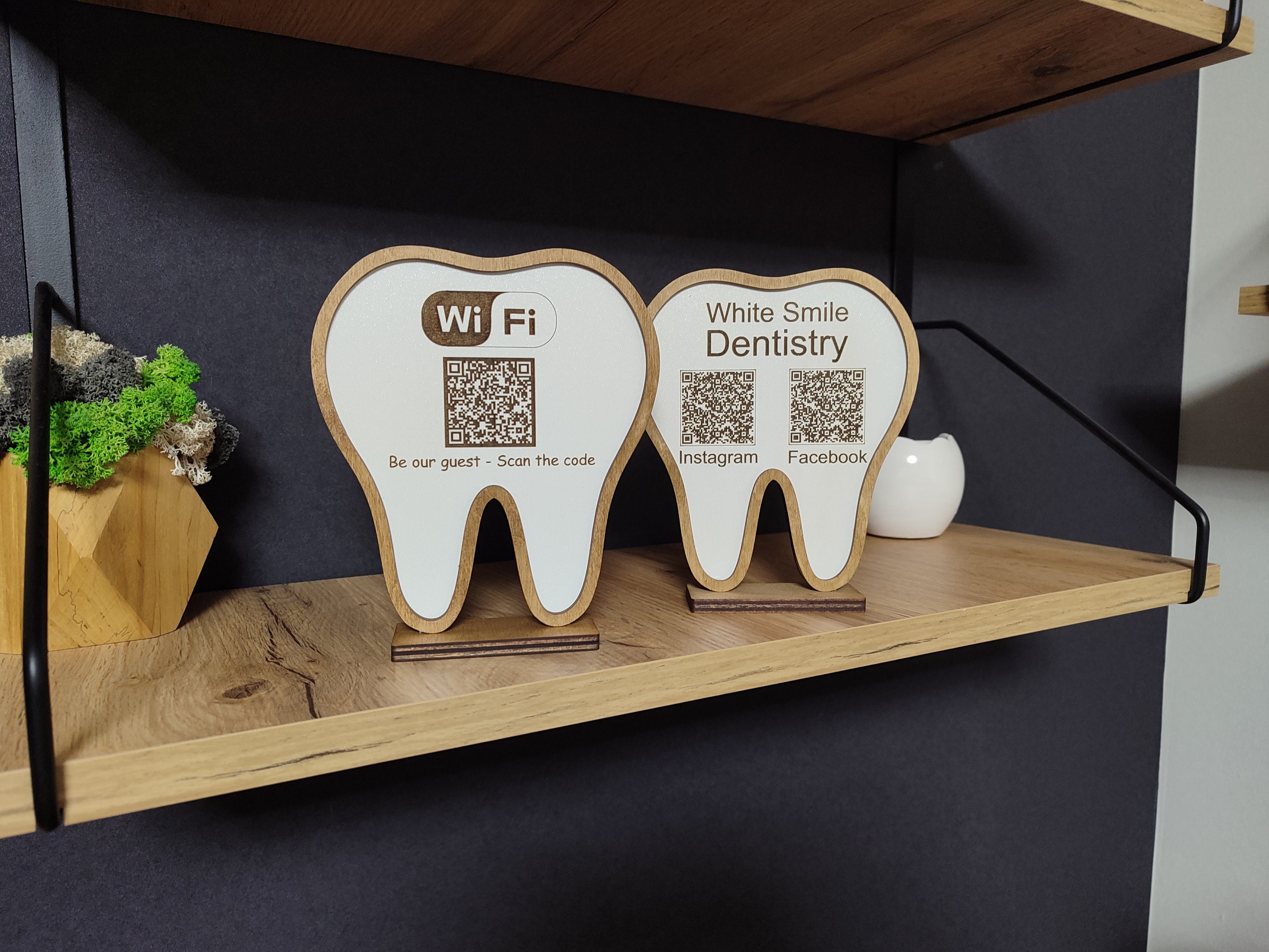 Tooth QR Code Sign: Custom Social Media Display for Dentist Office - Etsy