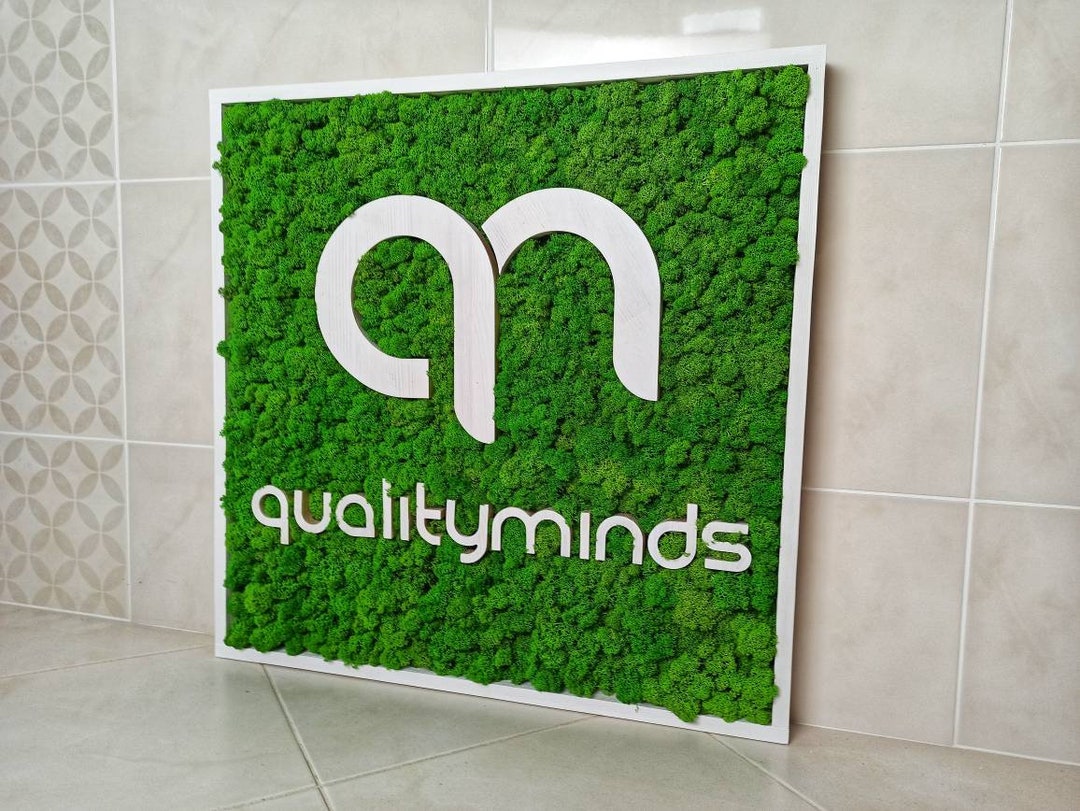 Custom Moss Logo Sign, Personalized Moss Wall Art, Preserved Moss ...
