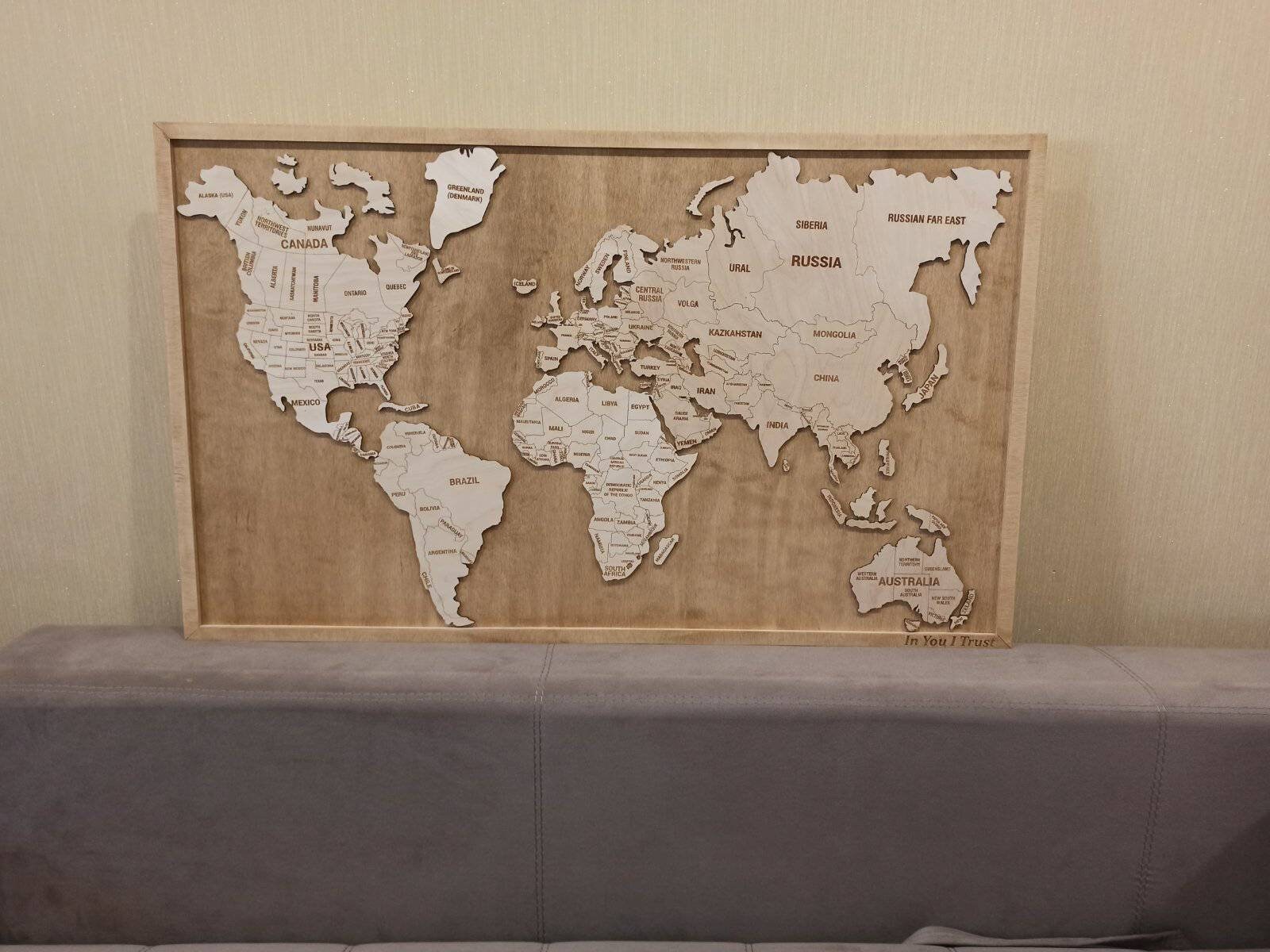 World map wall art Wooden map World map framed Travel gift | Etsy